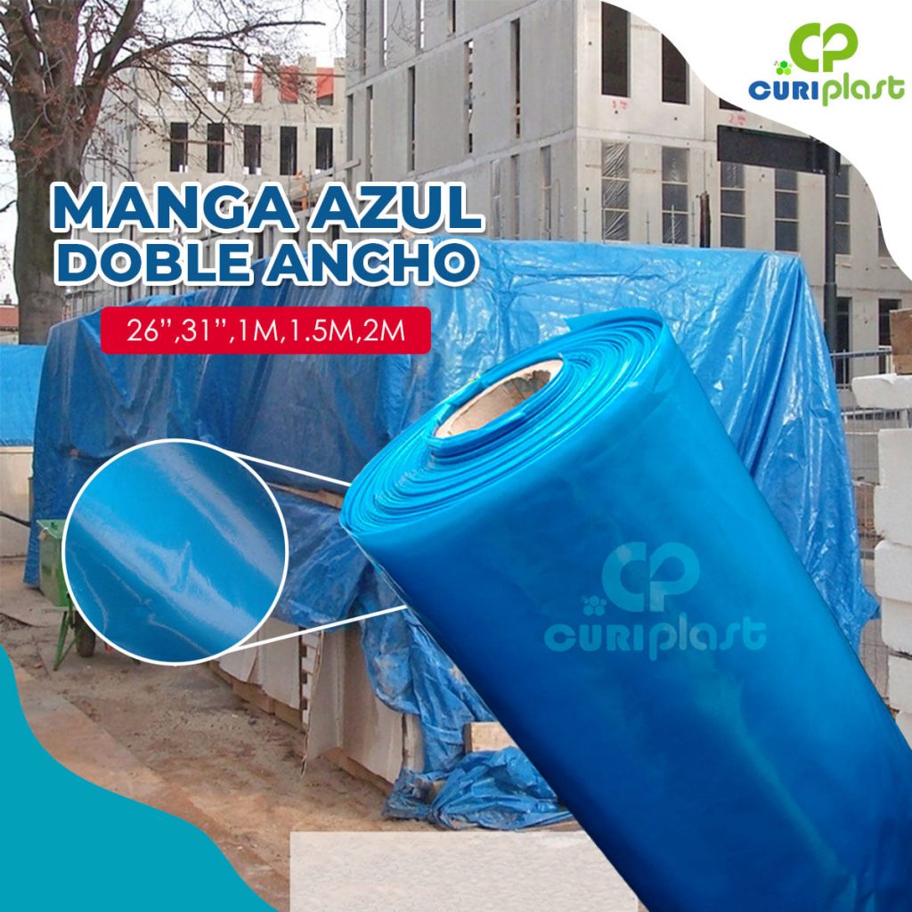 Manga Plástico Doble Cara 120″x6 Azul/Negro – Curiplast